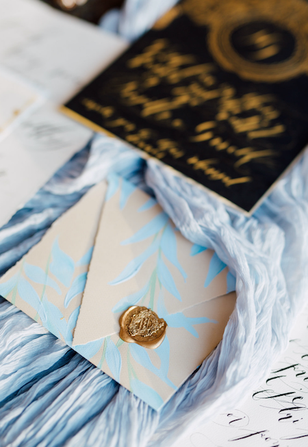 Painted Envelopes with lavishly designed envelope liners