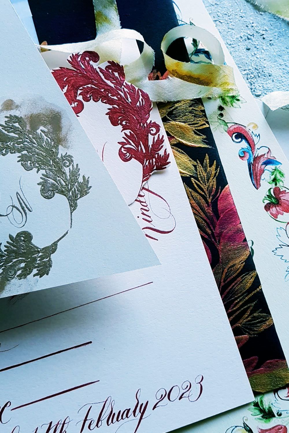 Florentine Wedding Invitations Inspired by Illustrated Italian Bibles
